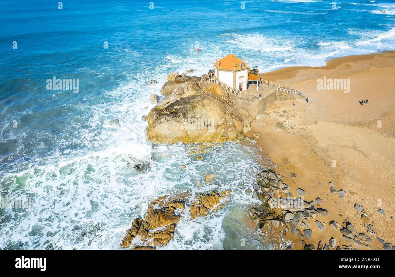 Landscape with Capela of Senhor da pedra in Porto, Portugal Stock Photo ...