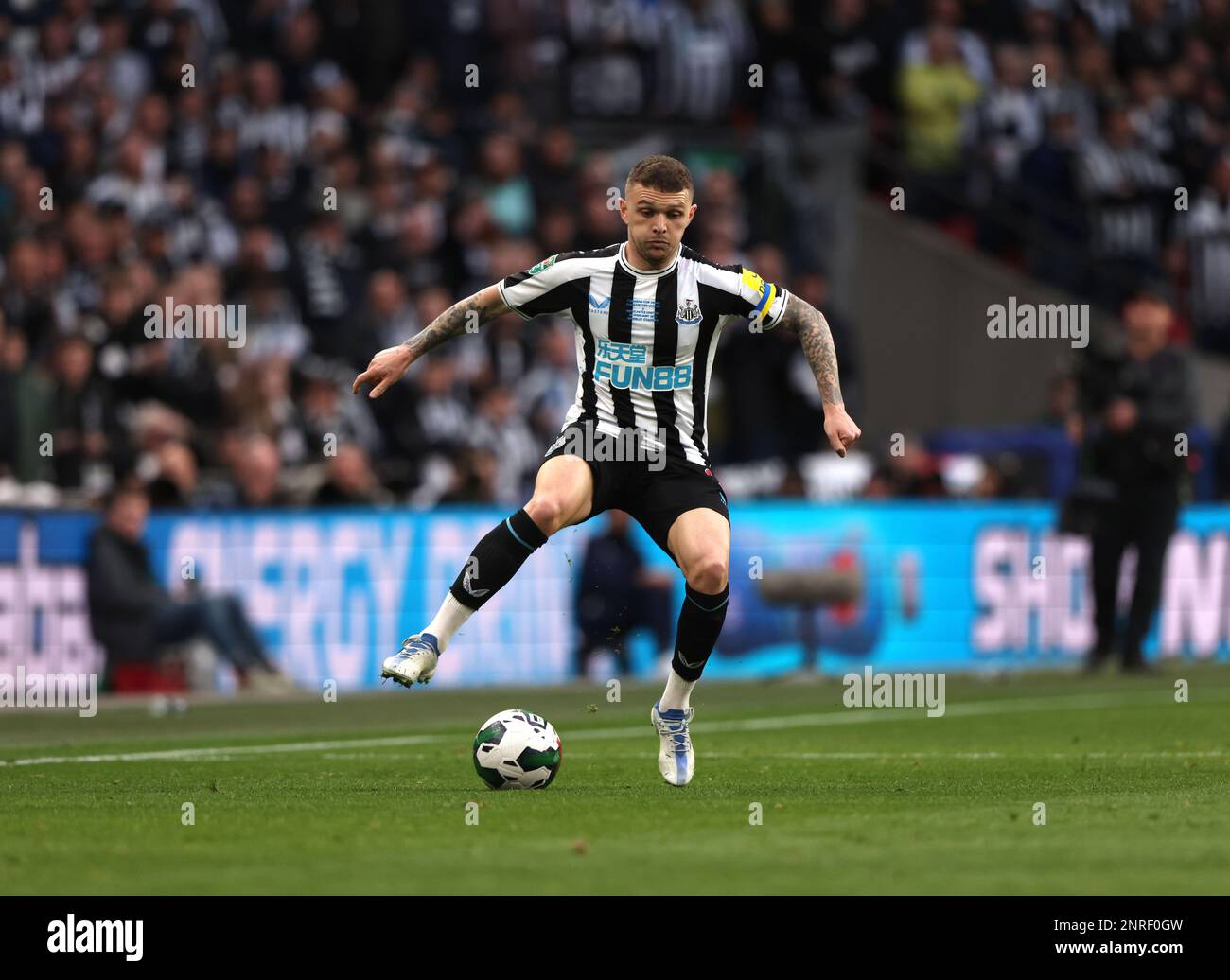 Wembley, UK. 26th Feb, 2023. Kieran Trippier (NU) at the Carabao Cup ...