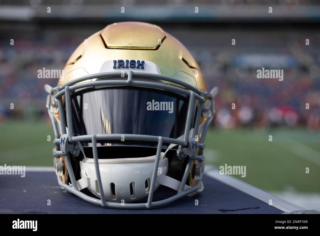 ORLANDO, FL - DECEMBER 28: A detailed view of a Notre Dame Fighting ...