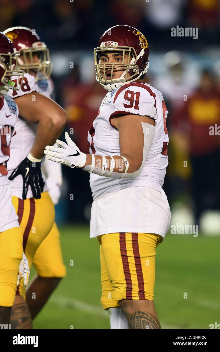 SAN DIEGO, CA - DECEMBER 27: USC Trojans defensive lineman Brandon Pili ...