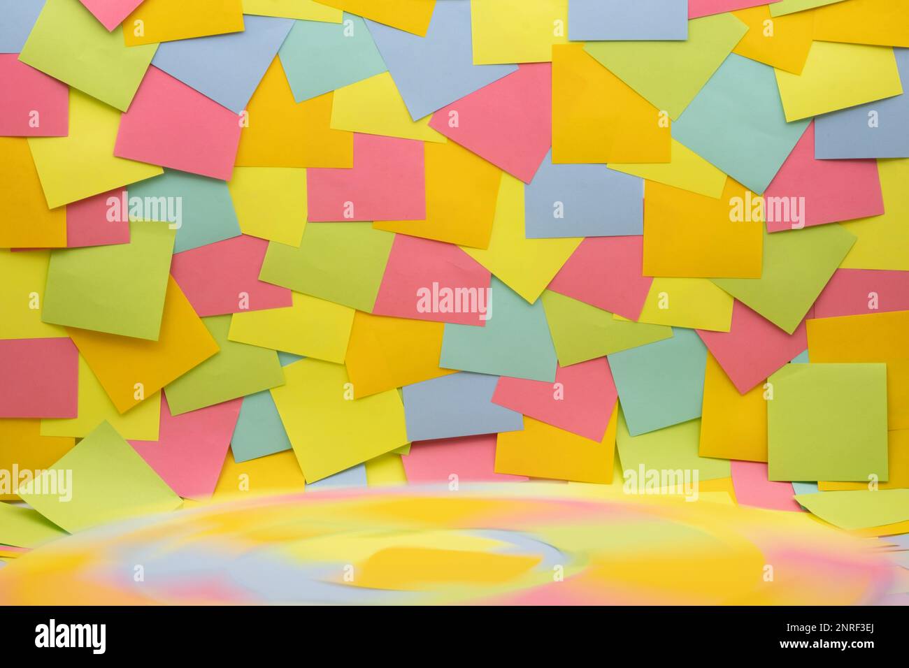 Colorful sticky notes on the board. Office work or reminder concepts ...