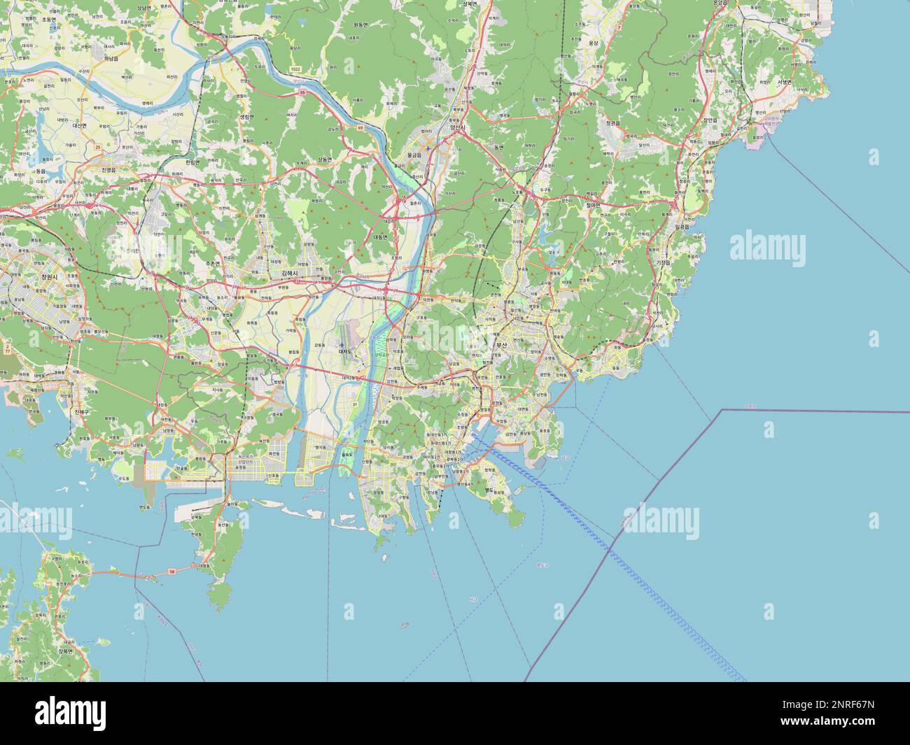 Busan, metropolitan city of South Korea. Open Street Map Stock Photo ...