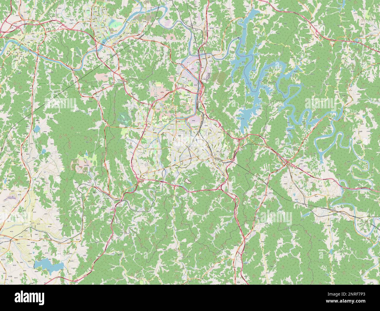 Daejeon, metropolitan city of South Korea. Open Street Map Stock Photo ...