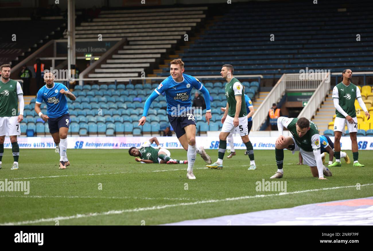 Peterborough, UK. 25th Feb, 2023. Hector Kyprianou (PU) celebrates ...