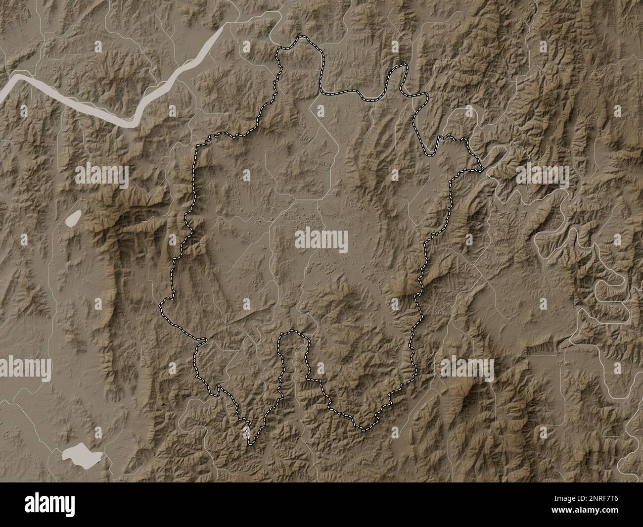 Daejeon, metropolitan city of South Korea. Elevation map colored in ...