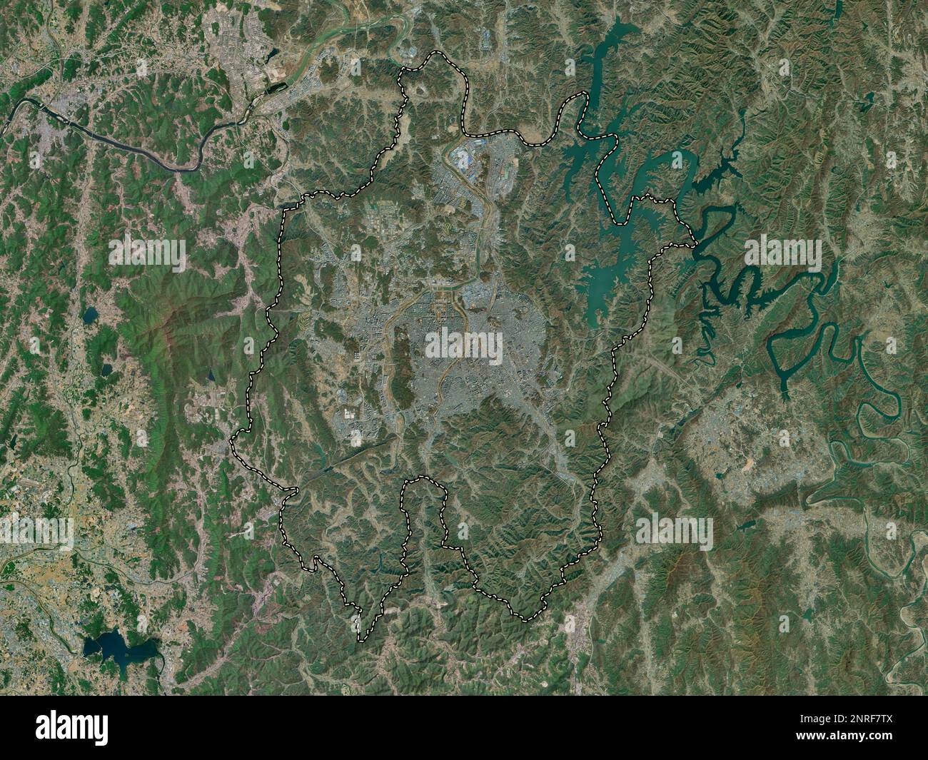 Daejeon, metropolitan city of South Korea. High resolution satellite ...