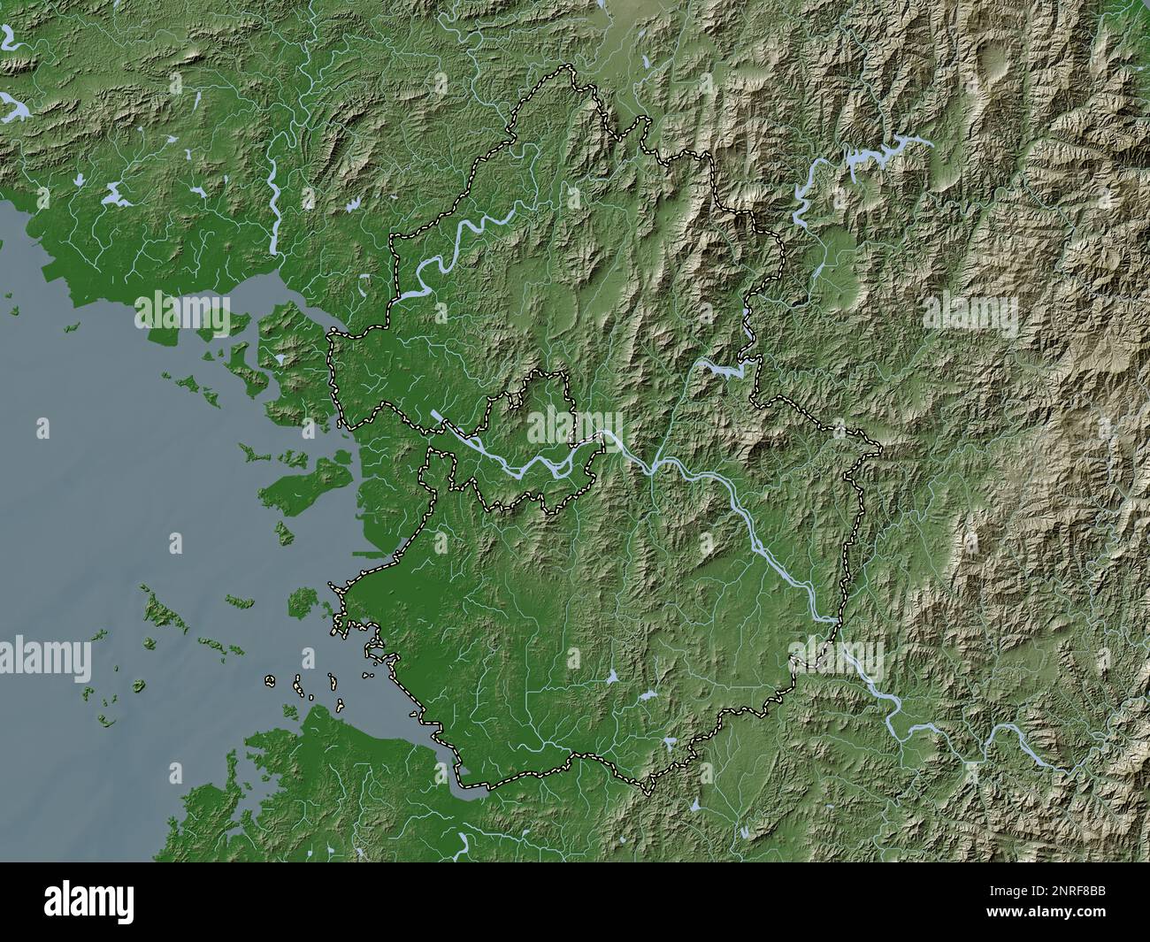 Gyeonggi-do, province of South Korea. Elevation map colored in wiki ...