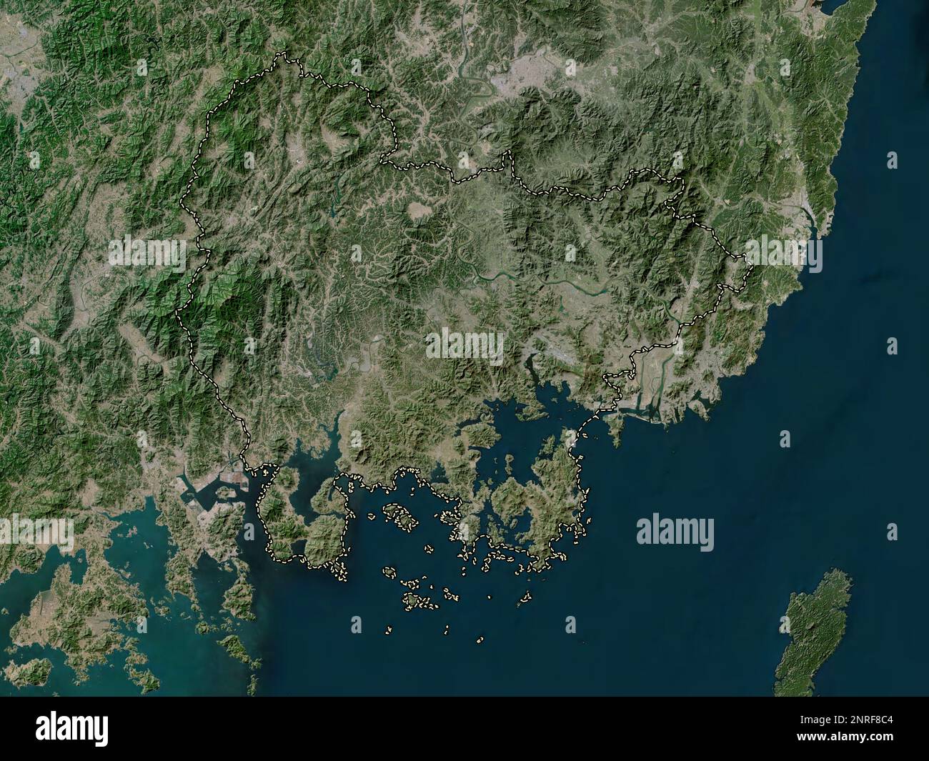 Gyeongsangnam-do, province of South Korea. Low resolution satellite map ...