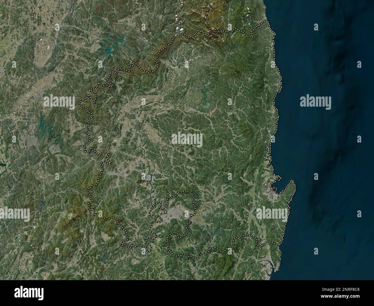 Gyeongsangbuk-do, province of South Korea. High resolution satellite ...