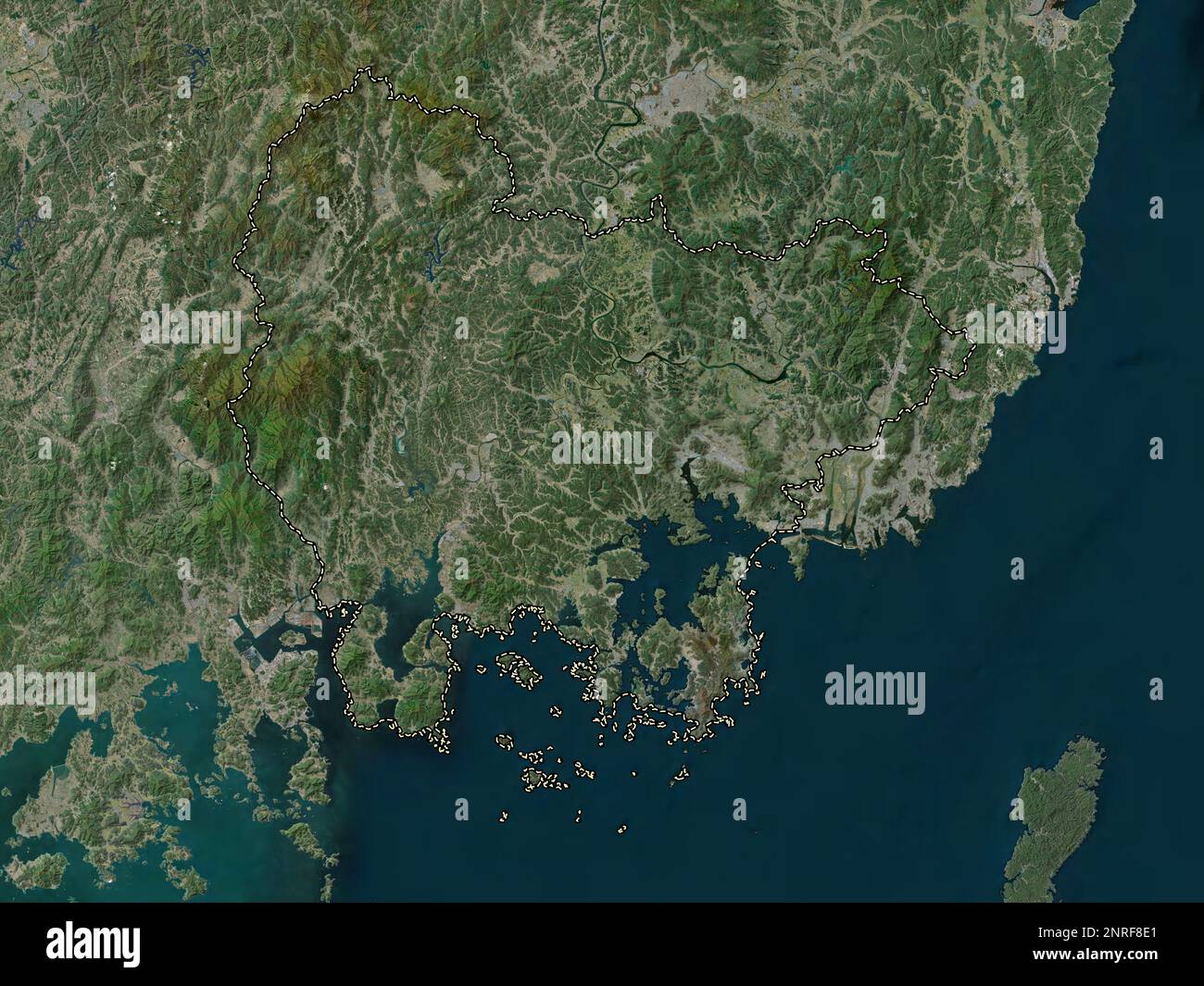 Gyeongsangnam-do, province of South Korea. High resolution satellite ...