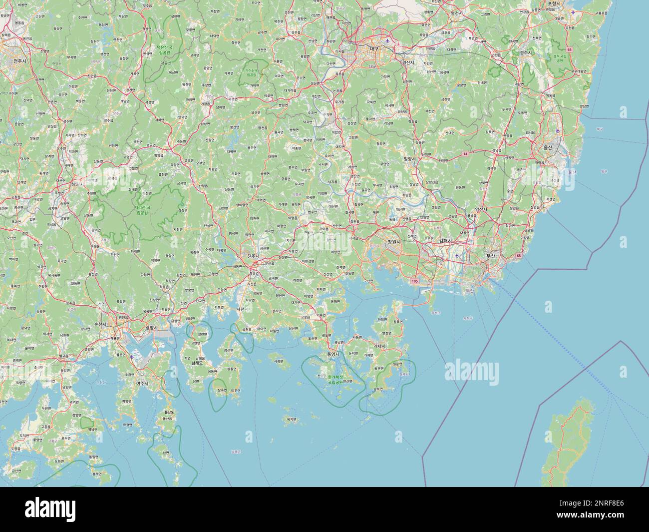 Gyeongsangnam-do, province of South Korea. Open Street Map Stock Photo ...