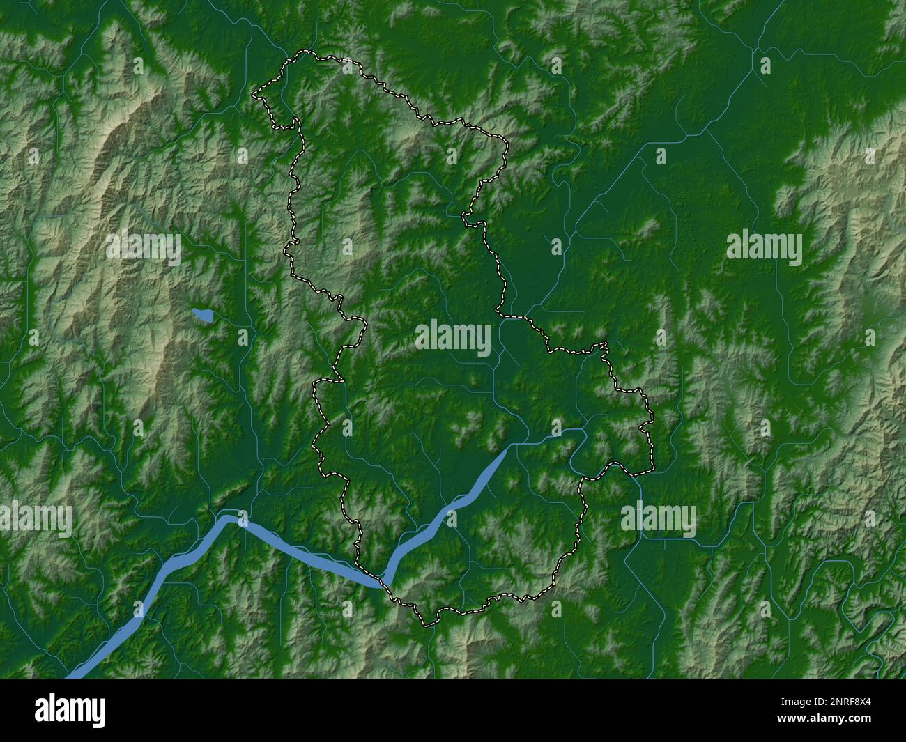 Sejong, metropolitan autonomous city of South Korea. Colored elevation ...