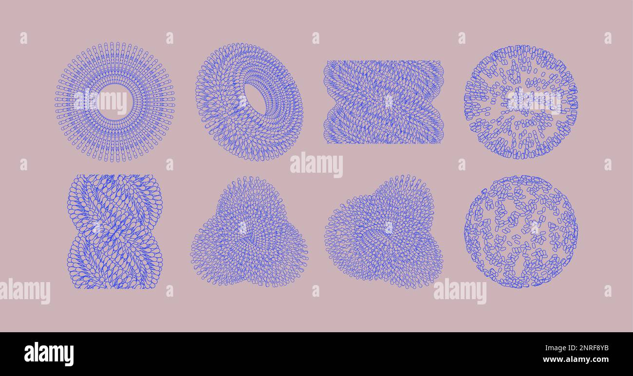 Abstract design elements. Geometrical shapes for design. Molecular grid ...