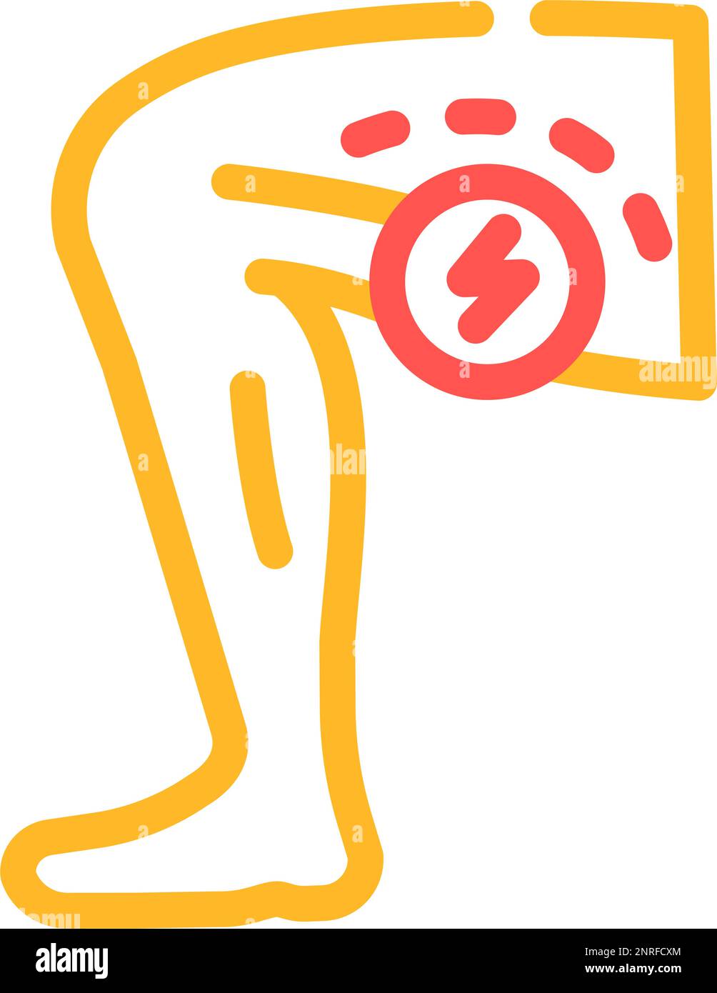 thigh pain body ache color icon vector illustration Stock Vector Image ...