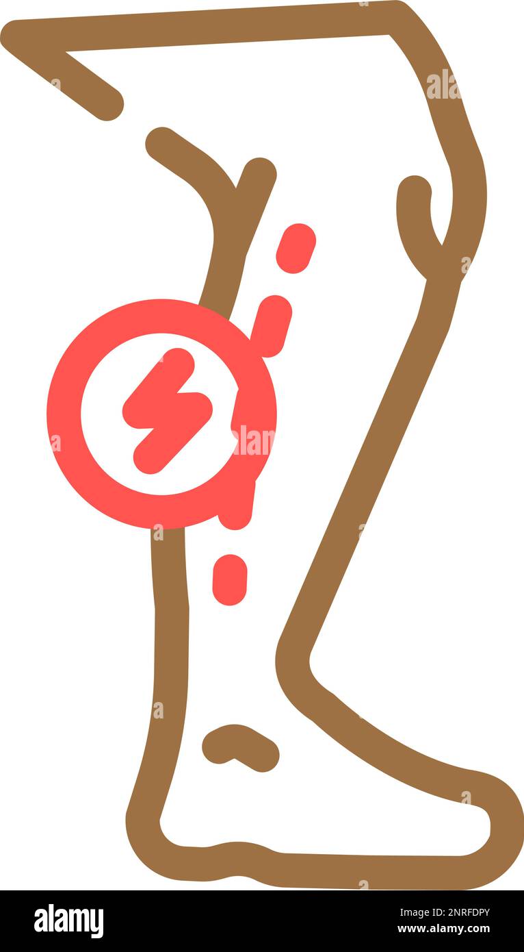 leg pain body ache color icon vector illustration Stock Vector Image ...
