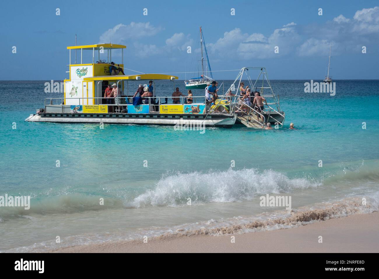Caribbean, Barbados, Carlisle Bay, Turtle boat & beach Stock Photo - Alamy
