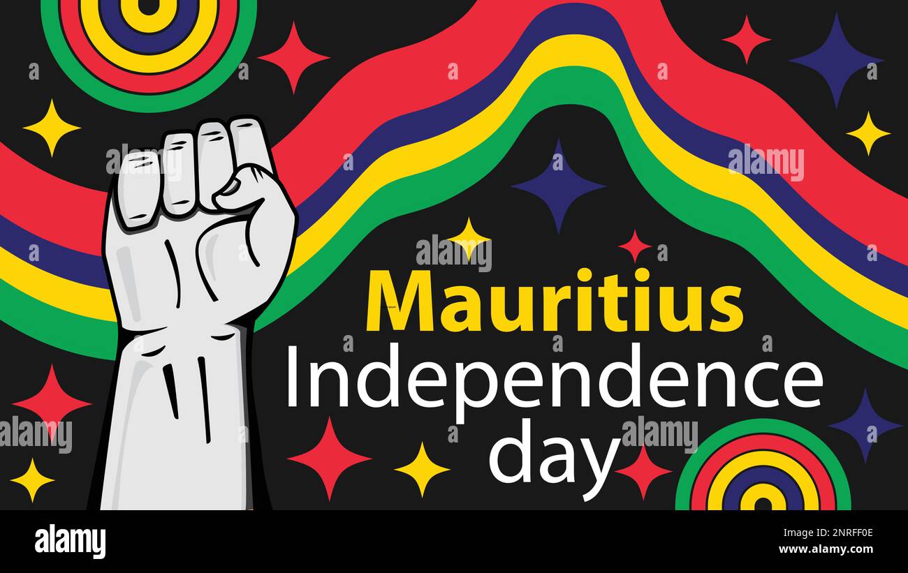 Vector horizontal banner for Mauritius Independence Day celebrated ...