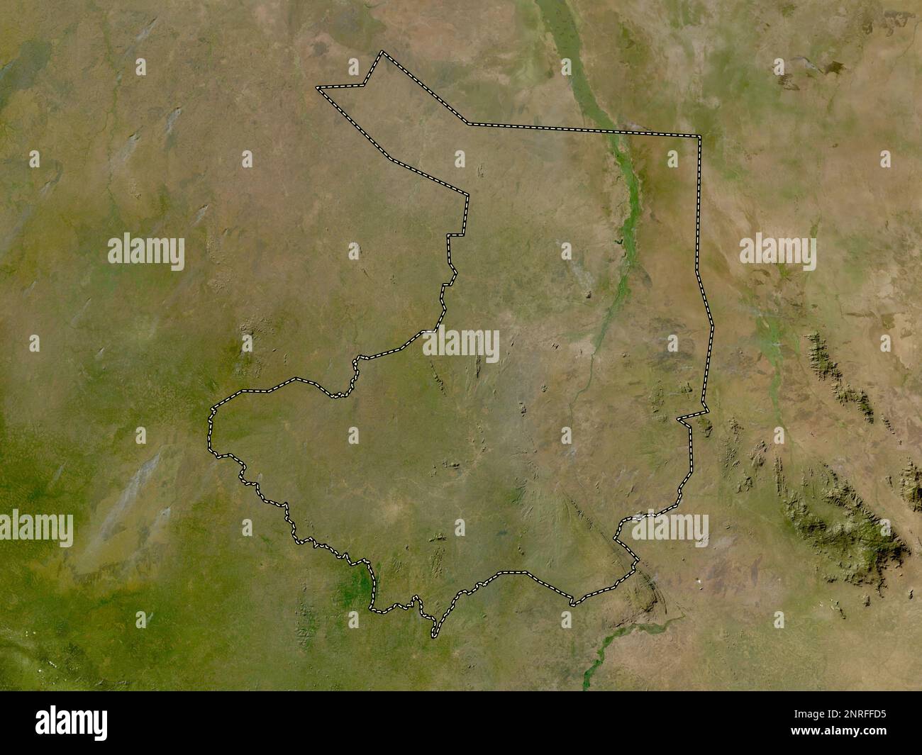 Central Equatoria, state of South Sudan. Low resolution satellite map ...