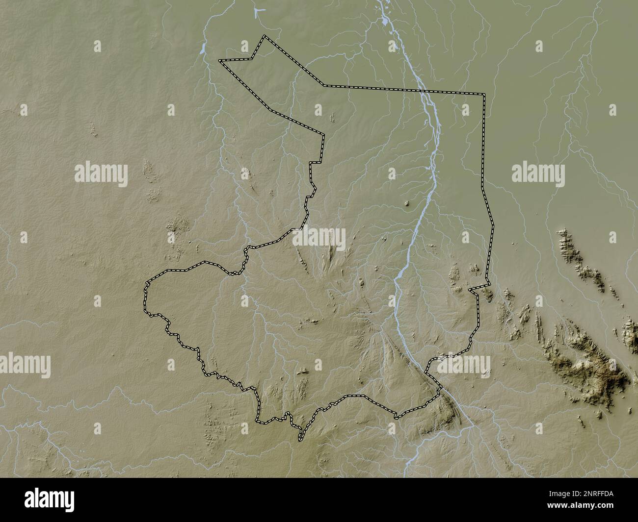 Central Equatoria, state of South Sudan. Elevation map colored in wiki ...