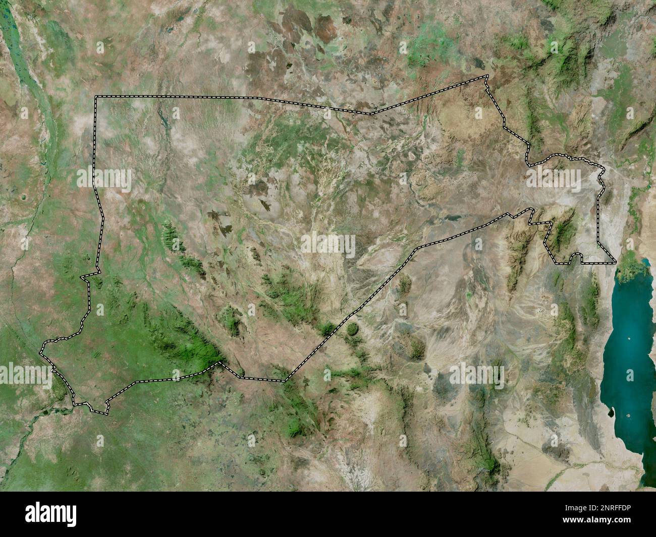 Eastern Equatoria, state of South Sudan. High resolution satellite map ...