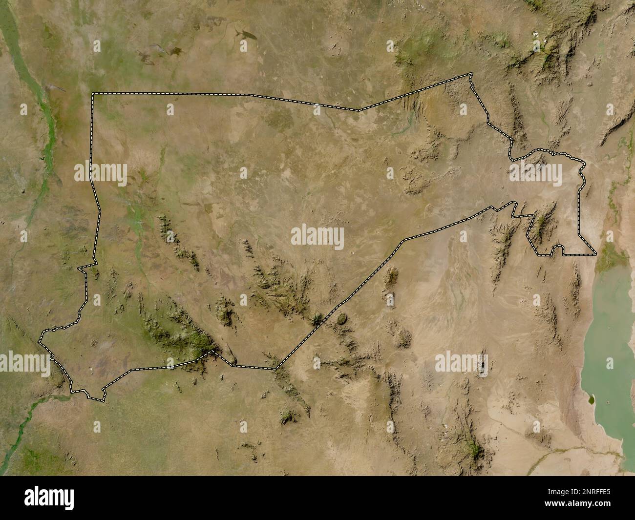 Eastern Equatoria, state of South Sudan. Low resolution satellite map ...