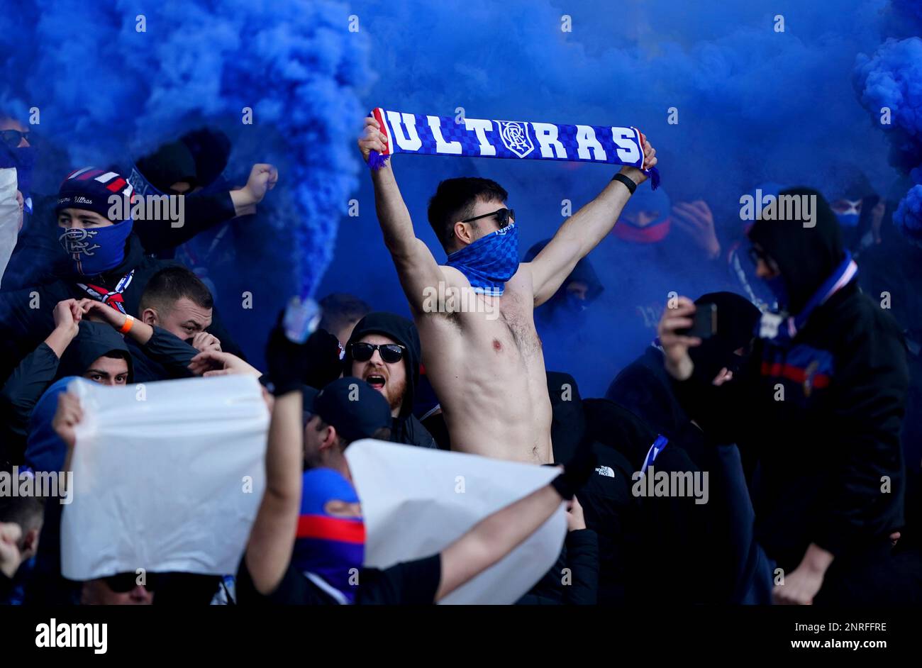 Rangers fans set of smoke flares ahead of the Viaplay Sports Cup Final ...