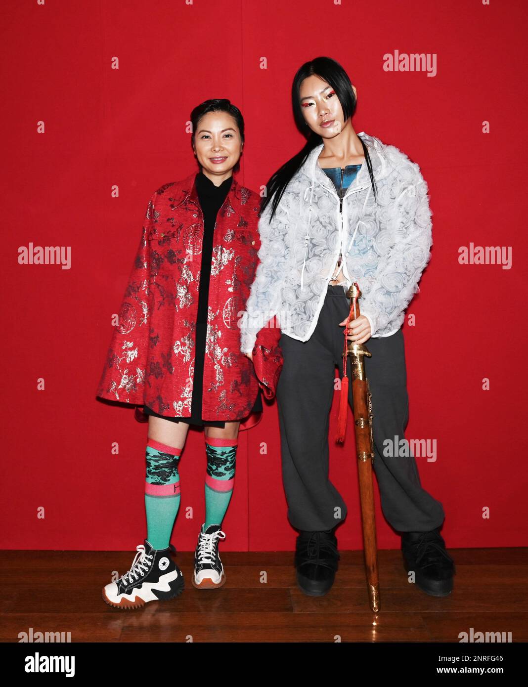 Milan, Italy. 26th Feb, 2023. Milano, Italy Milan Fashion Week FW 2023 2024 Hui backstage show ...