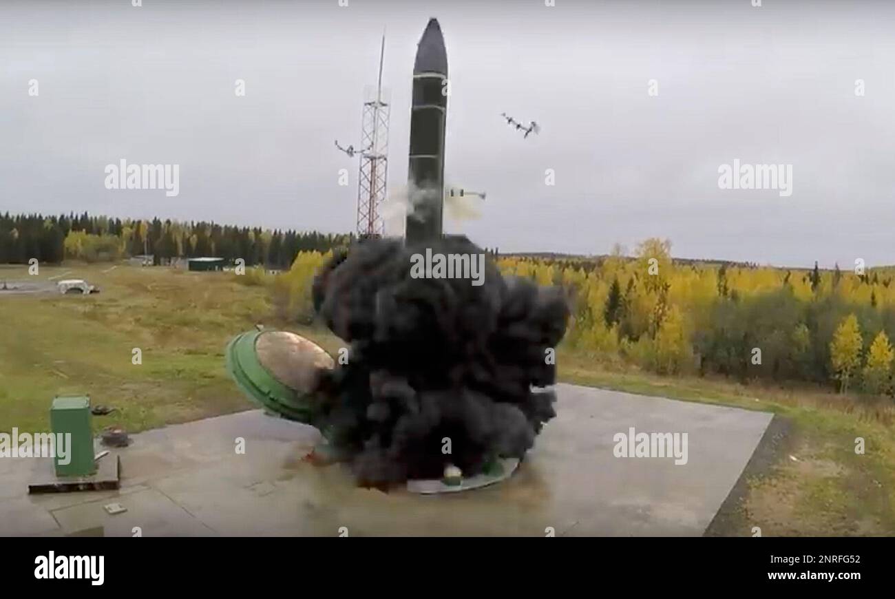 In this photo taken from undated footage distributed by Russian Defense ...