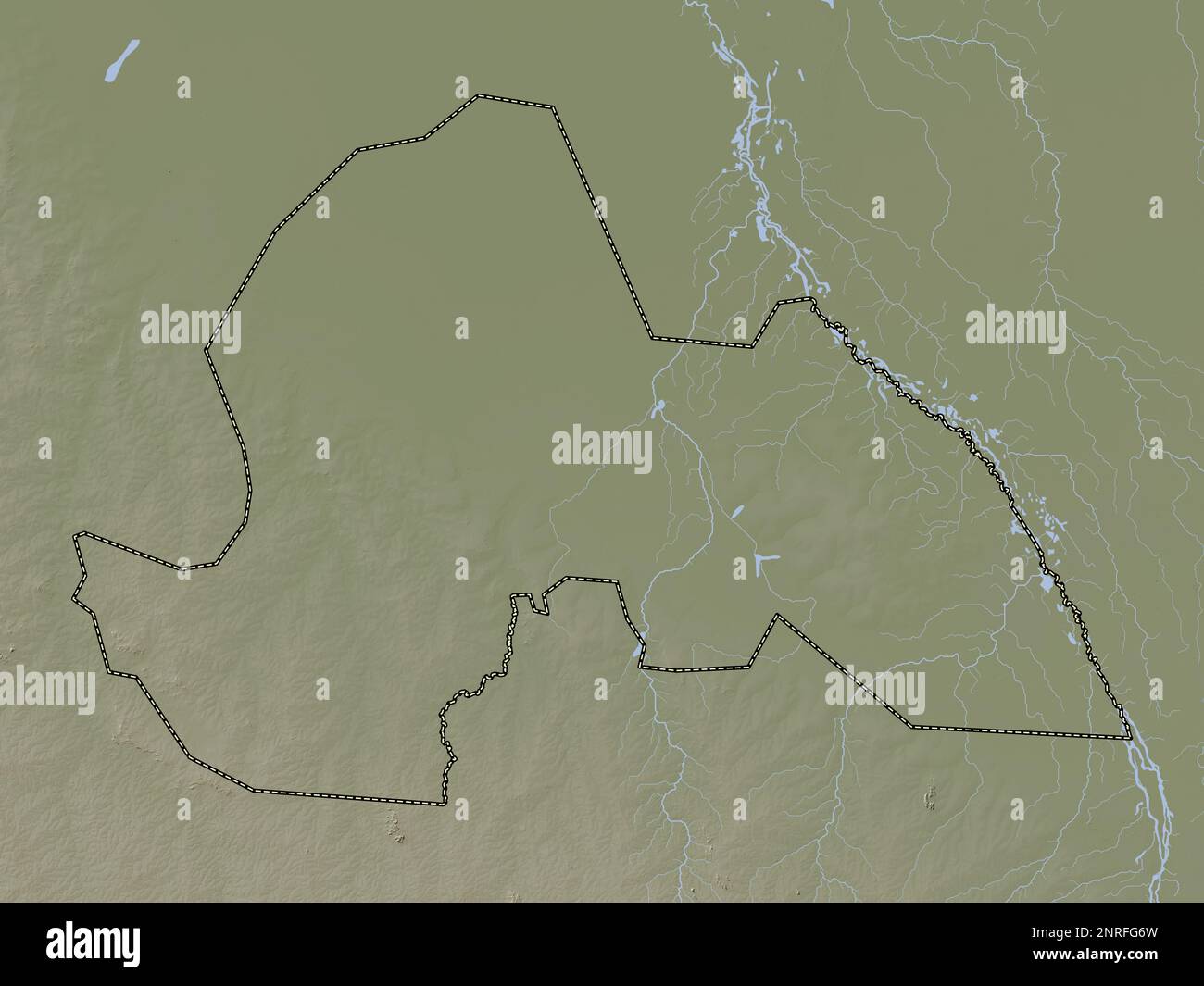 Lakes, state of South Sudan. Elevation map colored in wiki style with ...