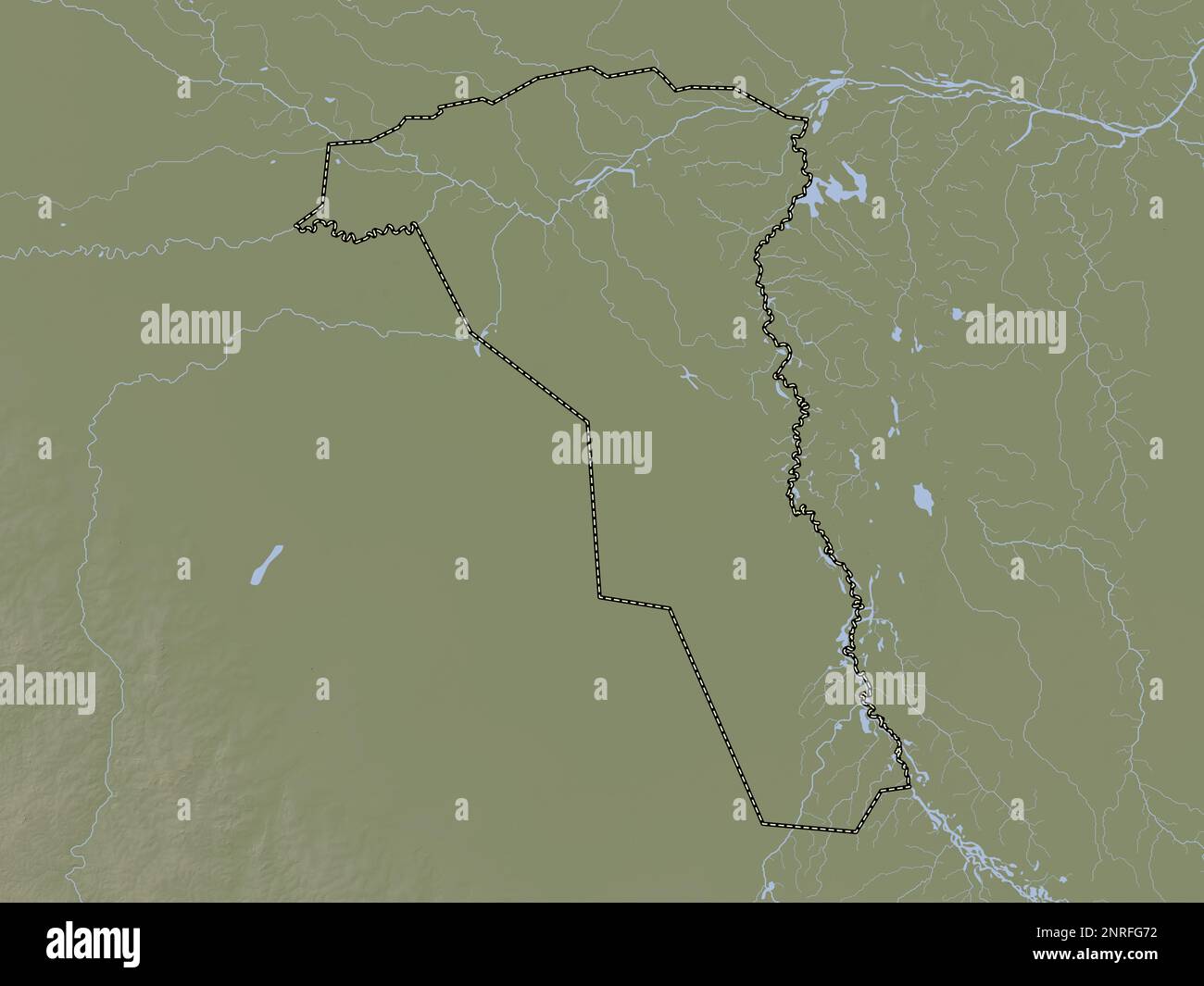 Unity, state of South Sudan. Elevation map colored in wiki style with ...