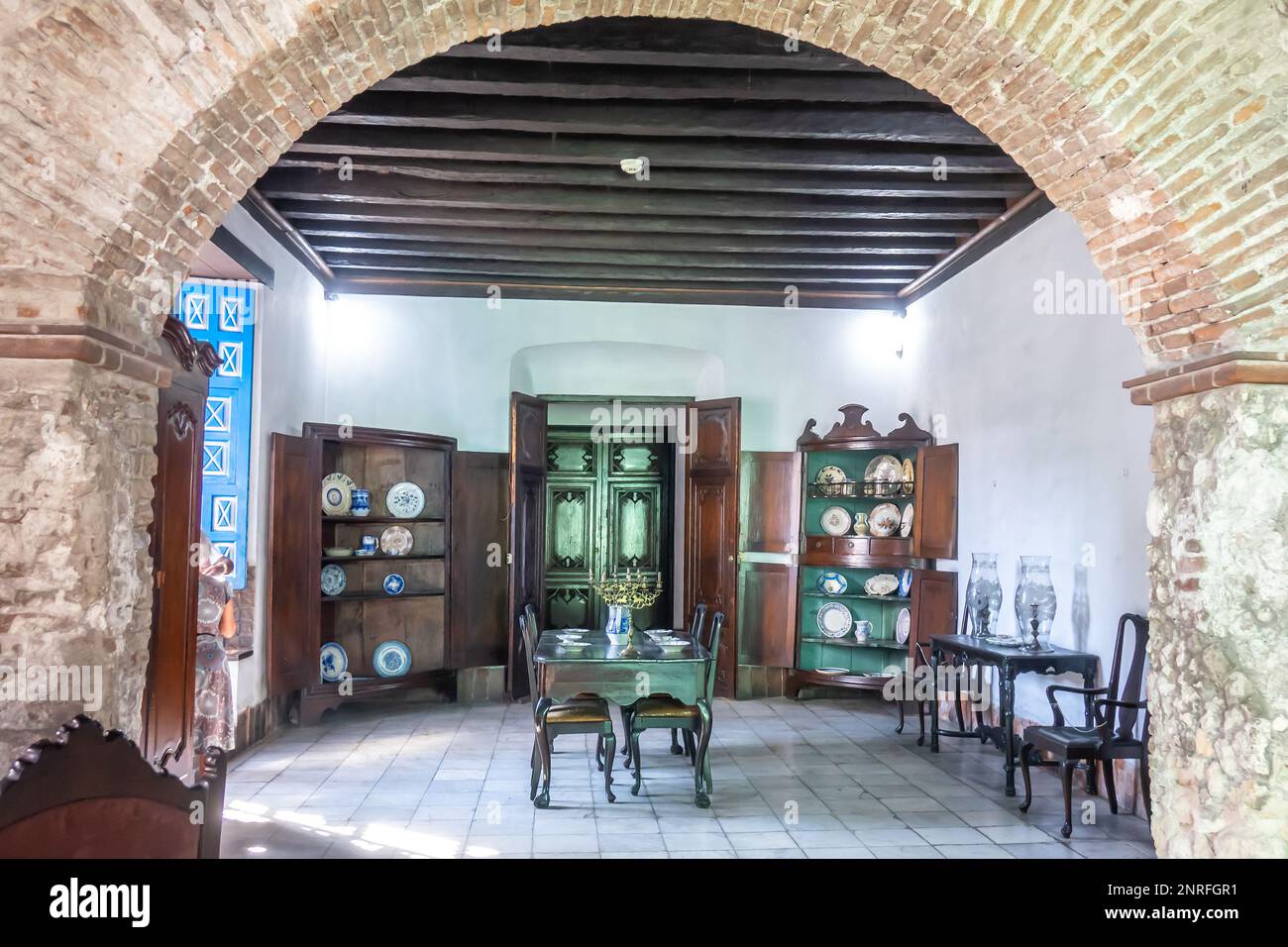 Caribbean, Cuba, Santiago, Parque Cespedes, Diego Velazquez house ...