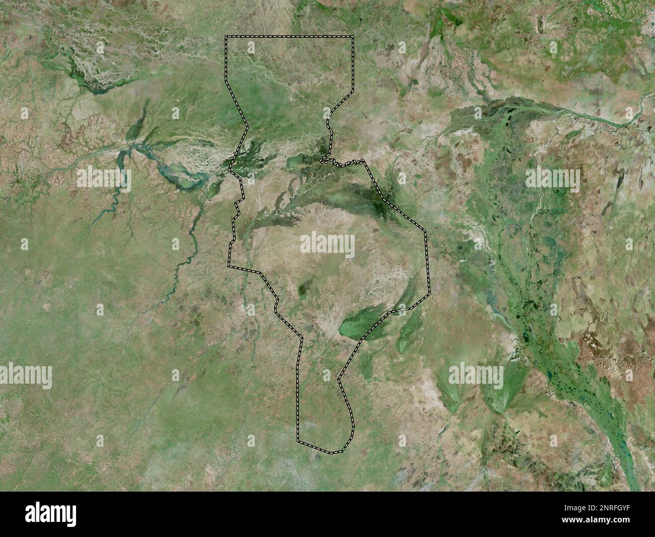 Warrap, state of South Sudan. High resolution satellite map Stock Photo ...