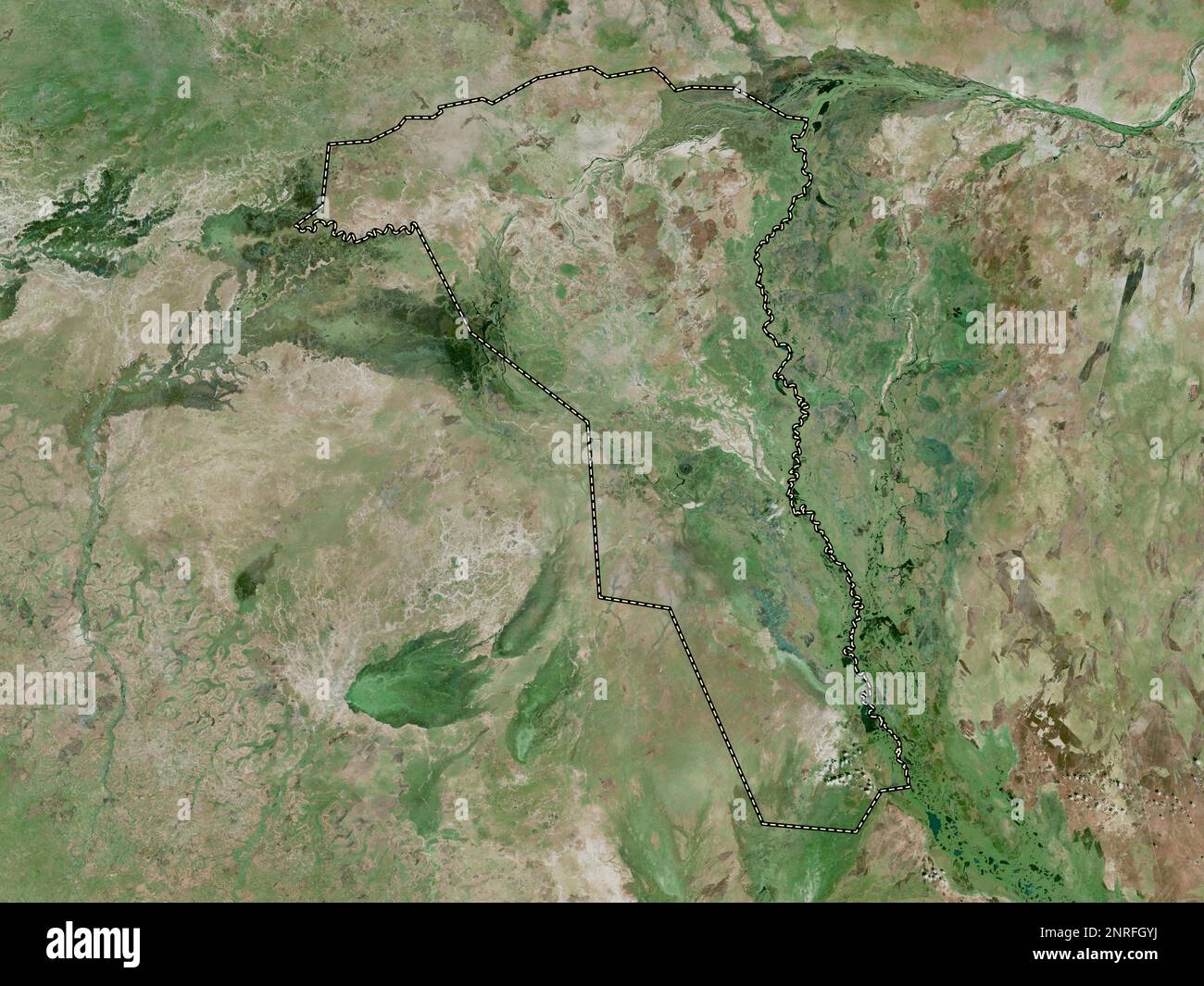 Unity, state of South Sudan. High resolution satellite map Stock Photo ...