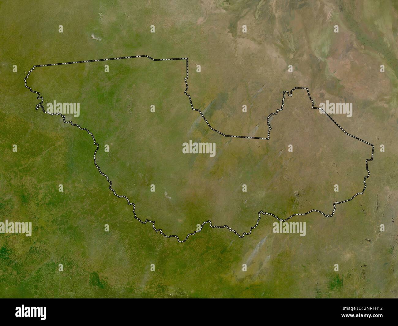 Western Equatoria, state of South Sudan. Low resolution satellite map ...