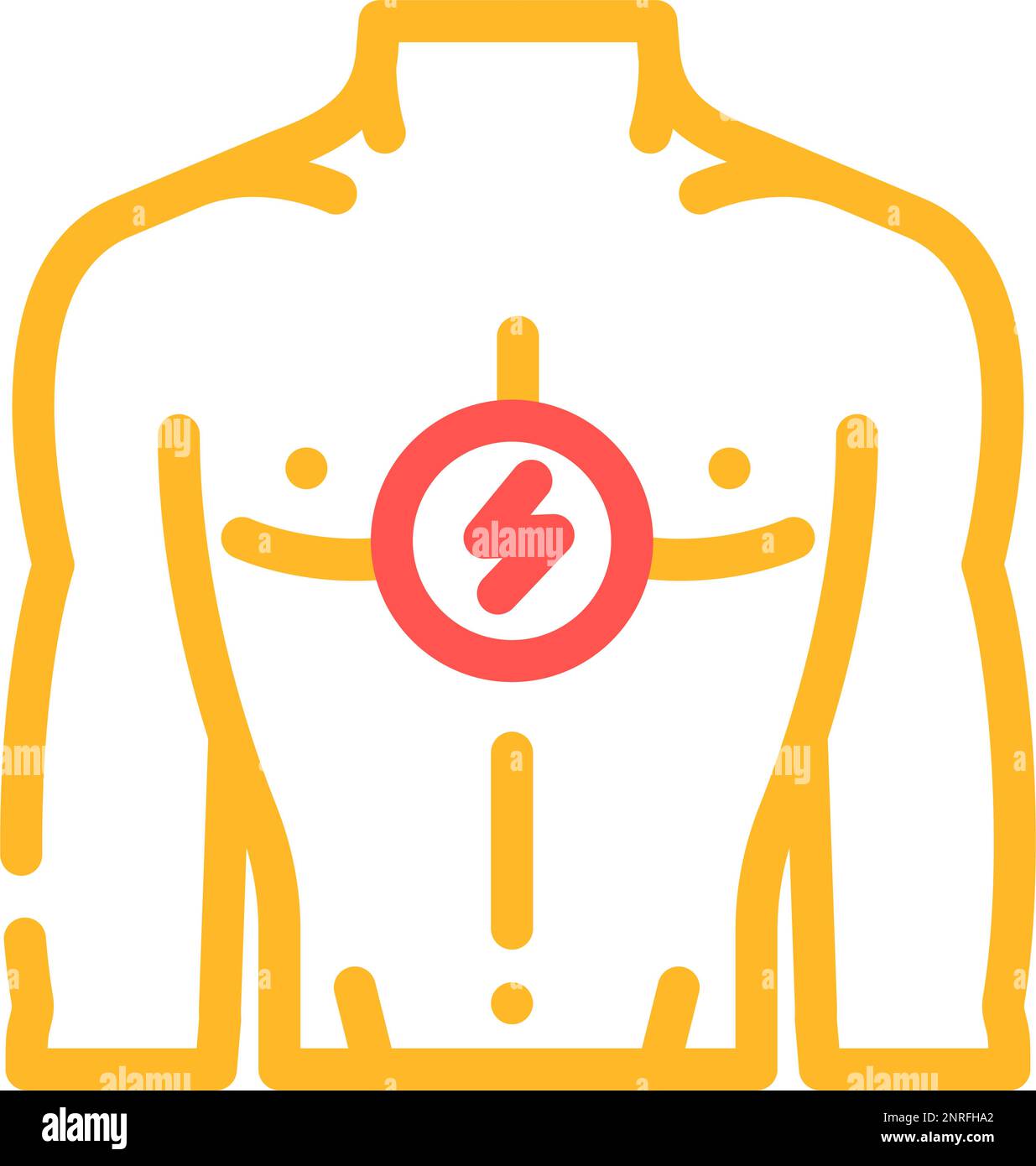 chest pain body ache color icon vector illustration Stock Vector Image ...