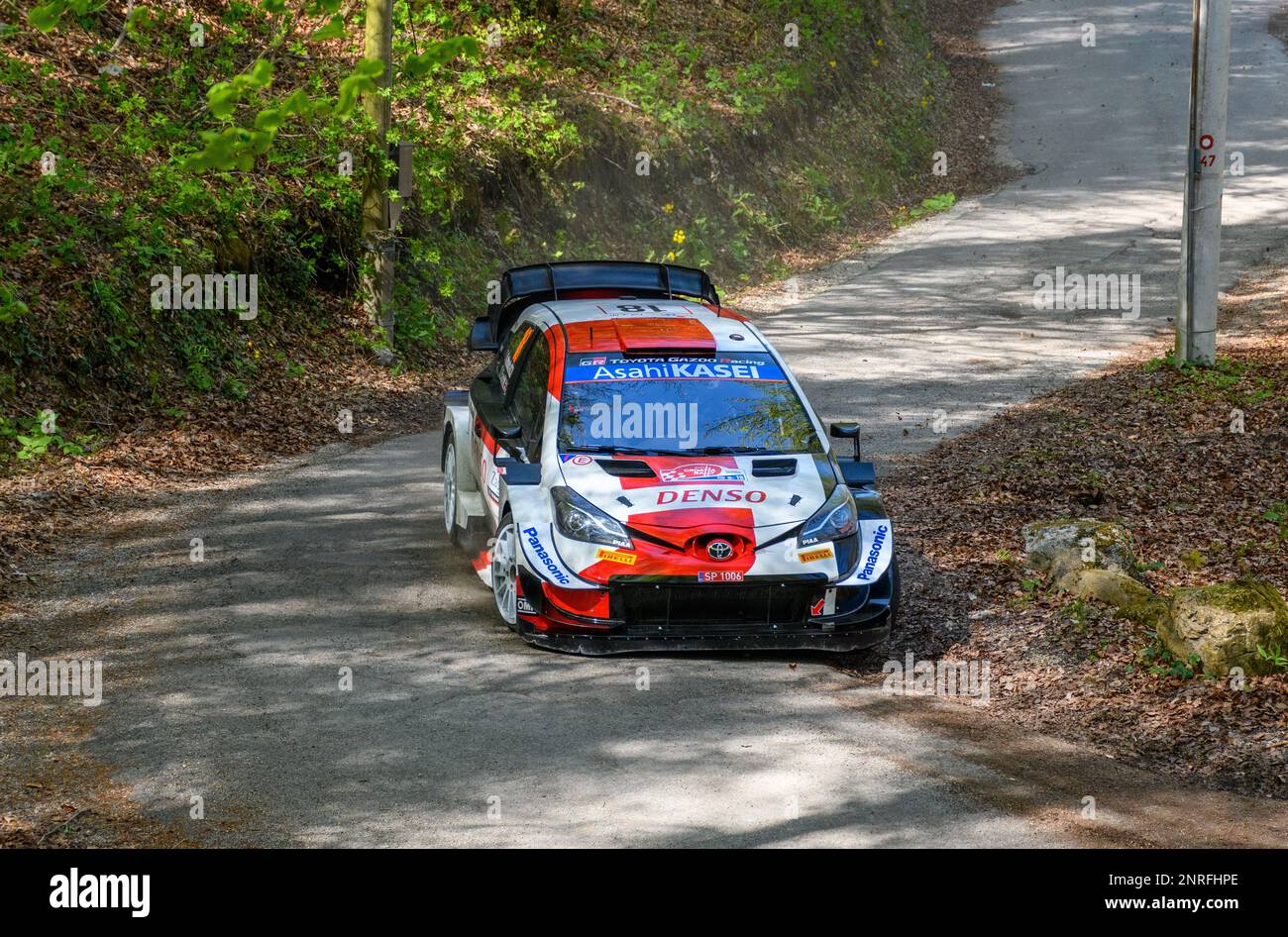 Toyota gazoo racing Yaris racing on tarmac rally at WRC Croatia in ...