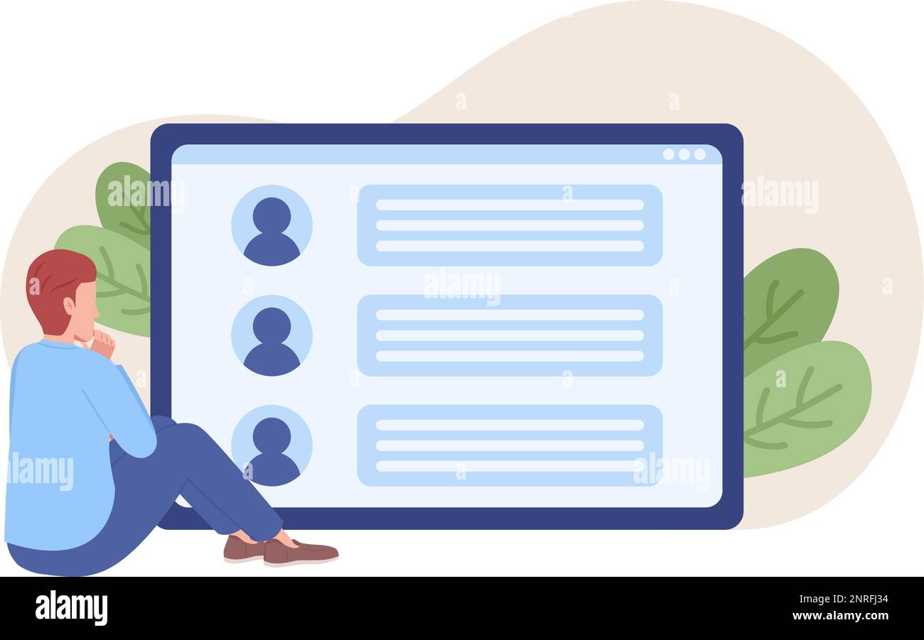 Finding out customer needs through reviews flat concept vector spot ...