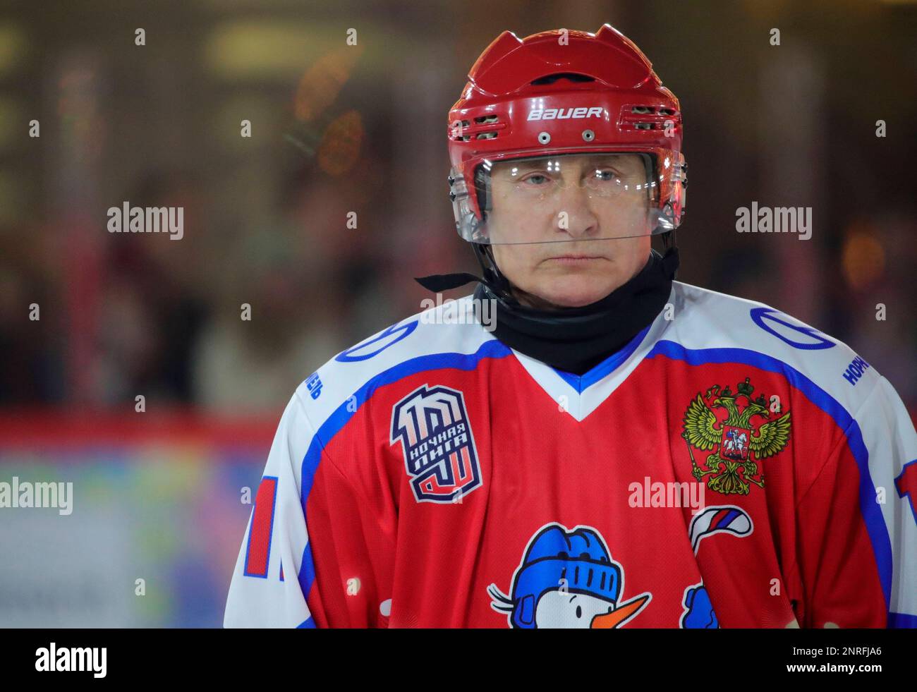 Russian President Vladimir Putin takes a part in a match of the Night ...