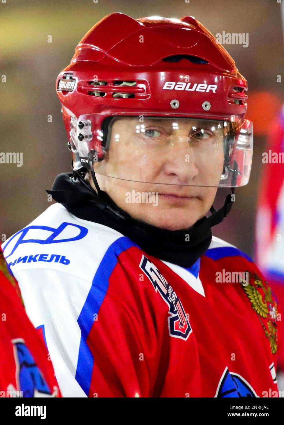 Russian President Vladimir Putin takes a part in a match of the Night ...