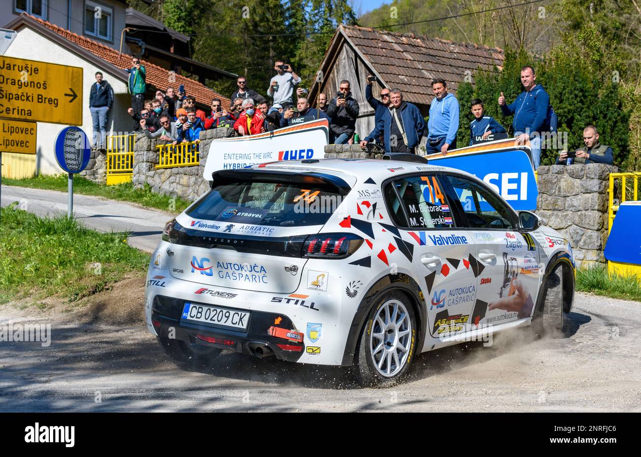 Peugeot 208 WRC Rally race car at Croatia Rally in April 2021 Stock ...