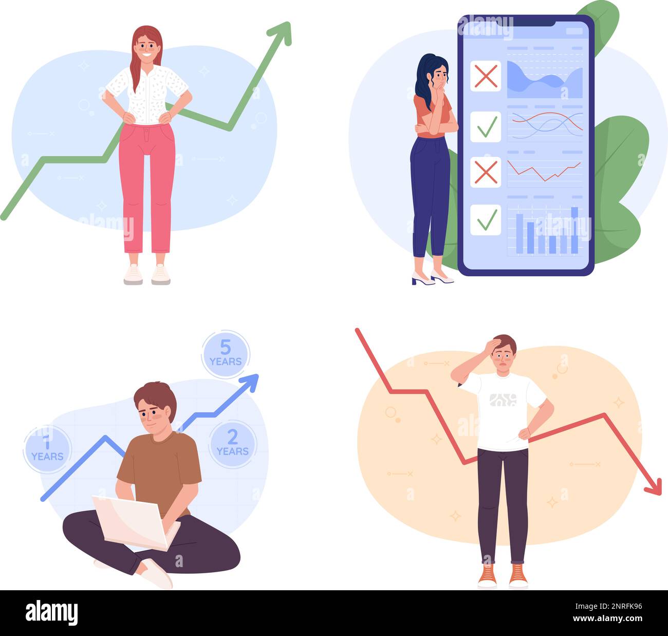 Planning process in budgeting flat concept vector spot illustration pack Stock Vector Image ...