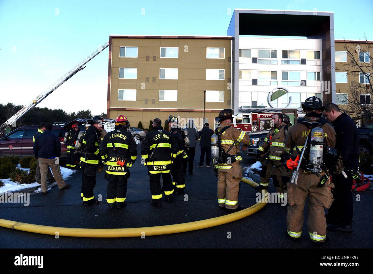 Responders work the scene of an explosion at the Element Hotel in ...