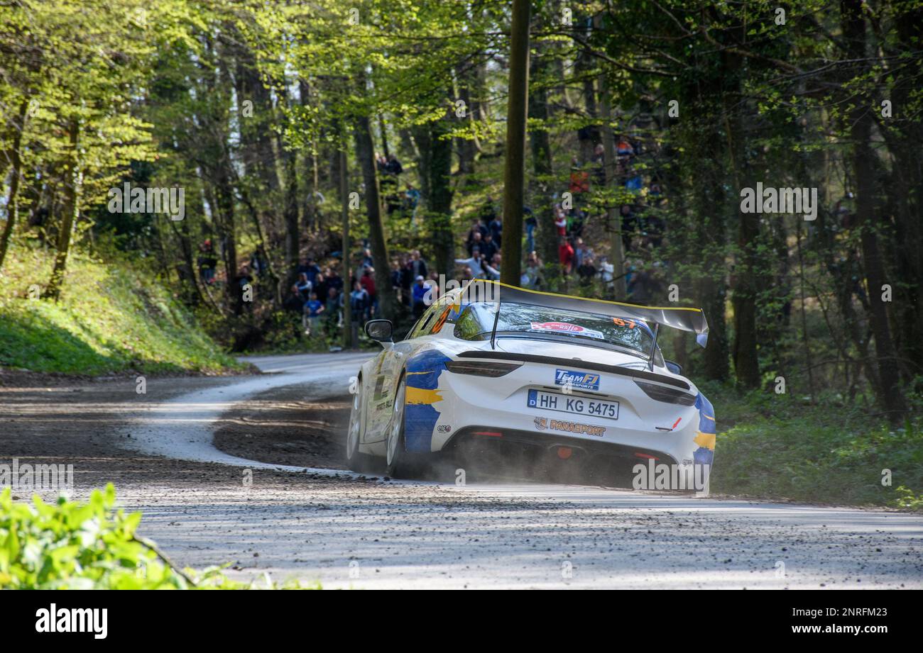 Rear view of Alpine WRC race car at Rally Croatia in April 2021 Stock ...