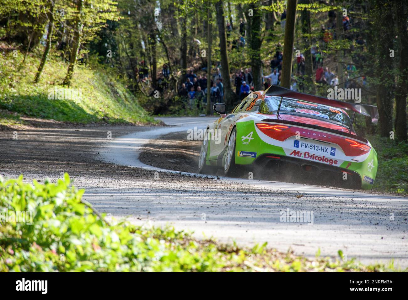 Rear view of Alpine WRC race car at Rally Croatia in April 2021 Stock ...