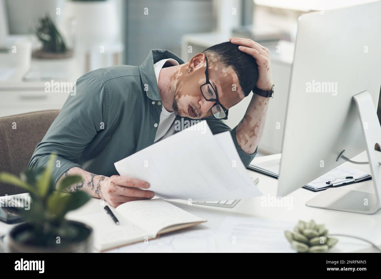 Success is persevering through failure. a young business man working in ...