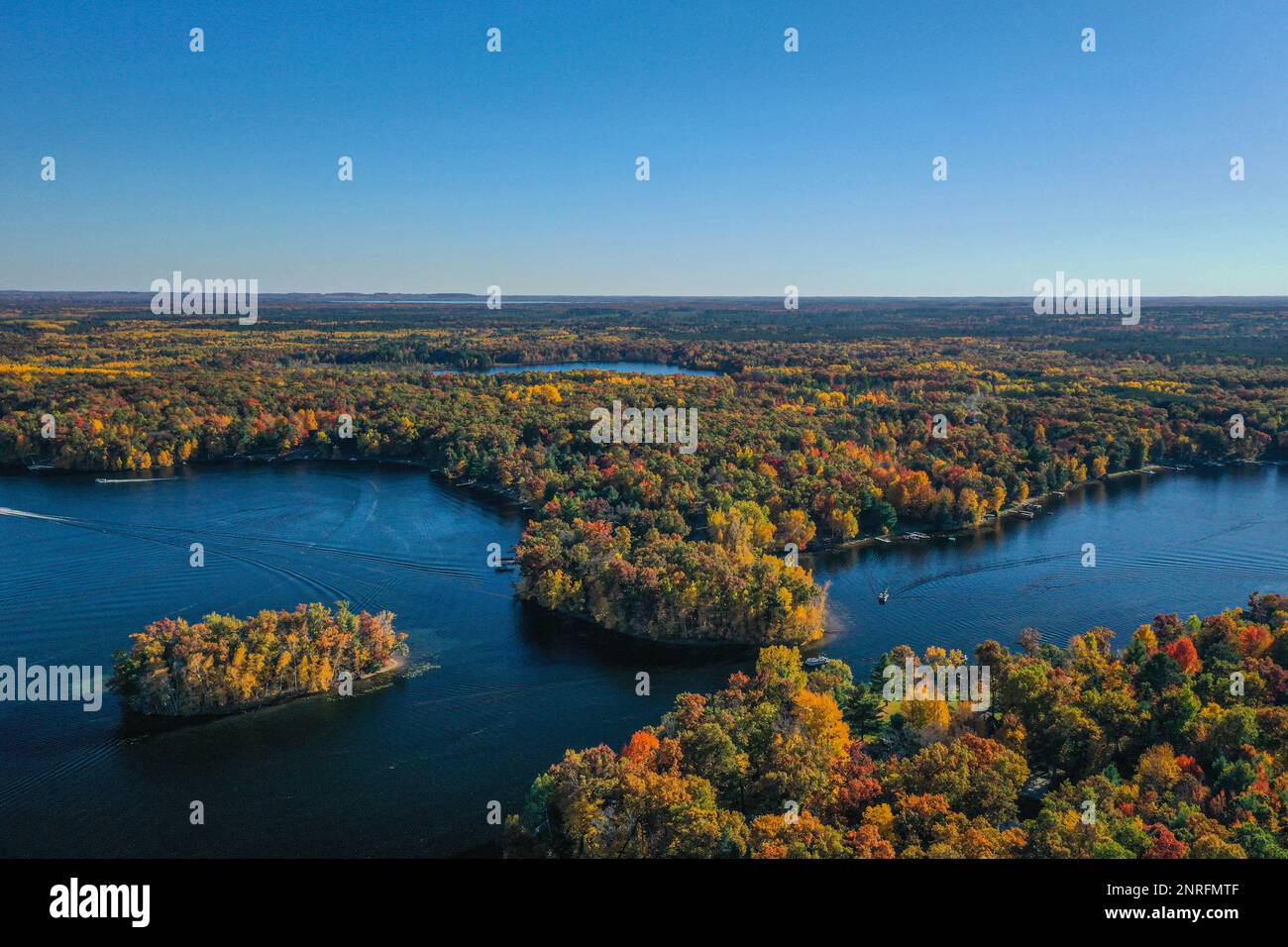 Lake during fall color in Wisconsin Stock Photo - Alamy