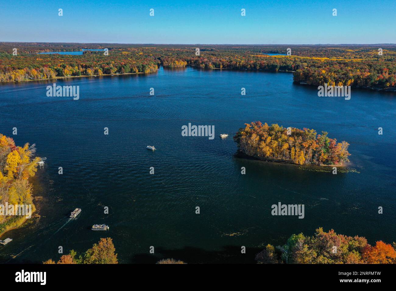 Boats on Lake in Wisconsin Stock Photo - Alamy