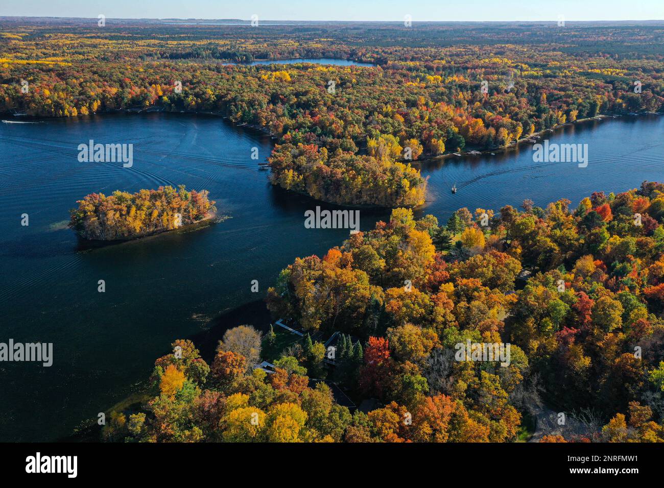 Lake and trees during fall Stock Photo - Alamy