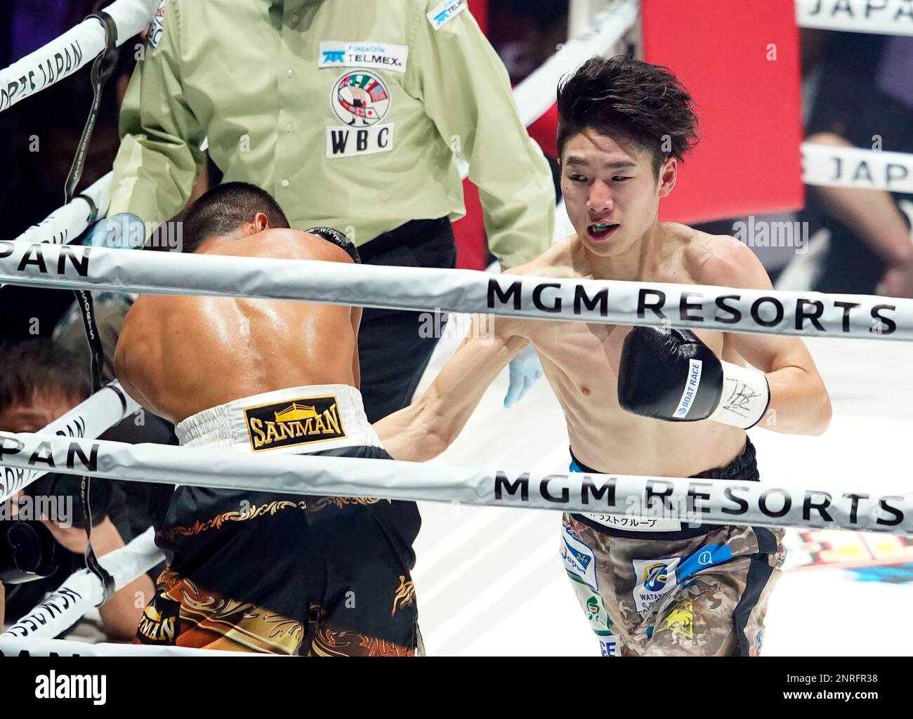 Japan's Kenshiro Teraji throws a punch during the WBC World light ...