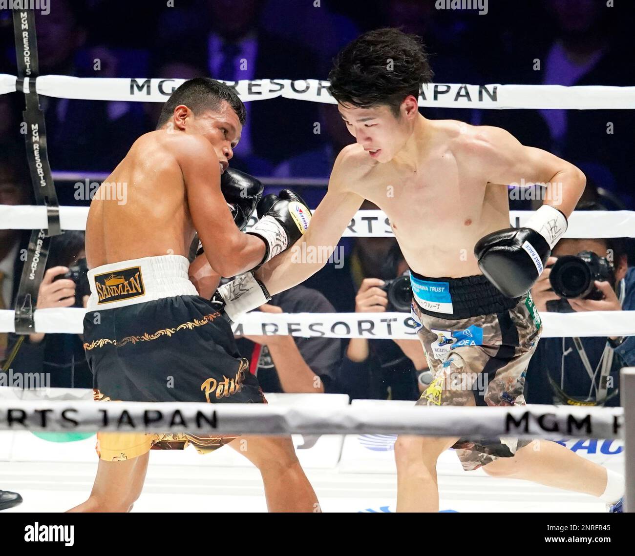 Japan's Kenshiro Teraji (R) throws a punch during the WBC World light ...
